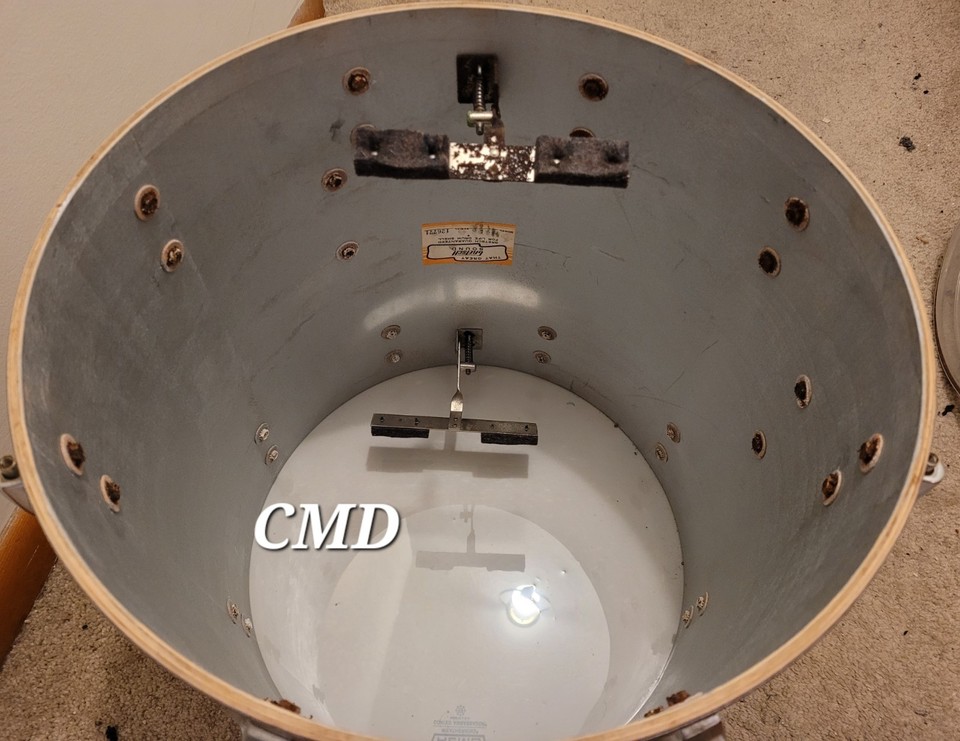 VINTAGE GRETSCH 1970s STOP SIGN BADGE 16X16 FLOOR TOM SILVER GLASS ...