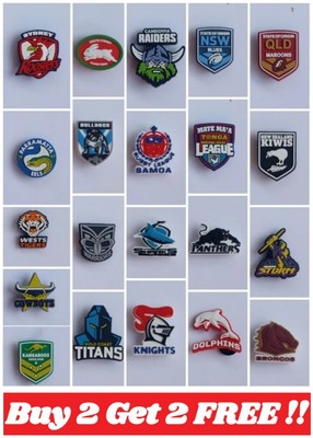 NRL SHOE CHARMS for CROCS Jibbits NRL Rugby League Football SPORTS ...