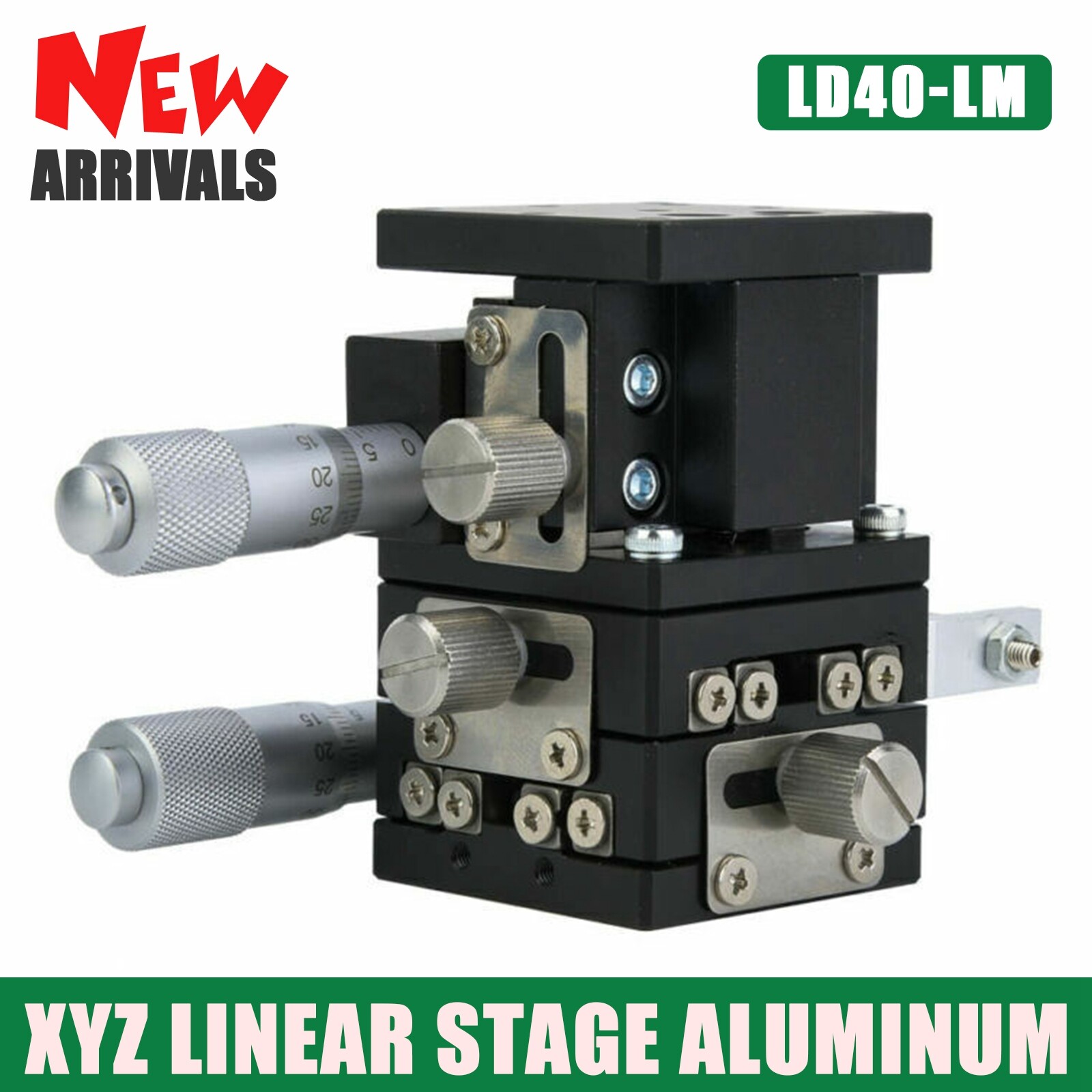 LD40-LM Aluminum XYZ Linear Stage 40x40mm 3 Optical Stage High Accuracy ...