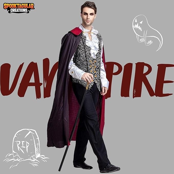 SpooktacularCreations Medieval Scary Vampire Costume Adult Men with ...