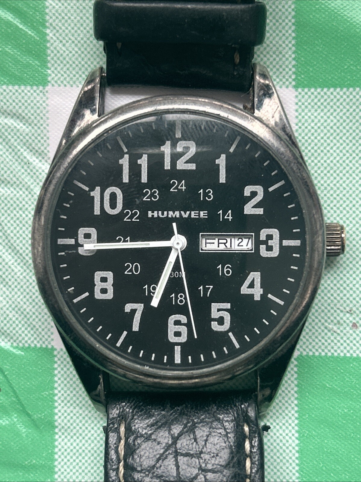 Humvee Silver Tone Black Band Military Time Men’s Watch | eBay