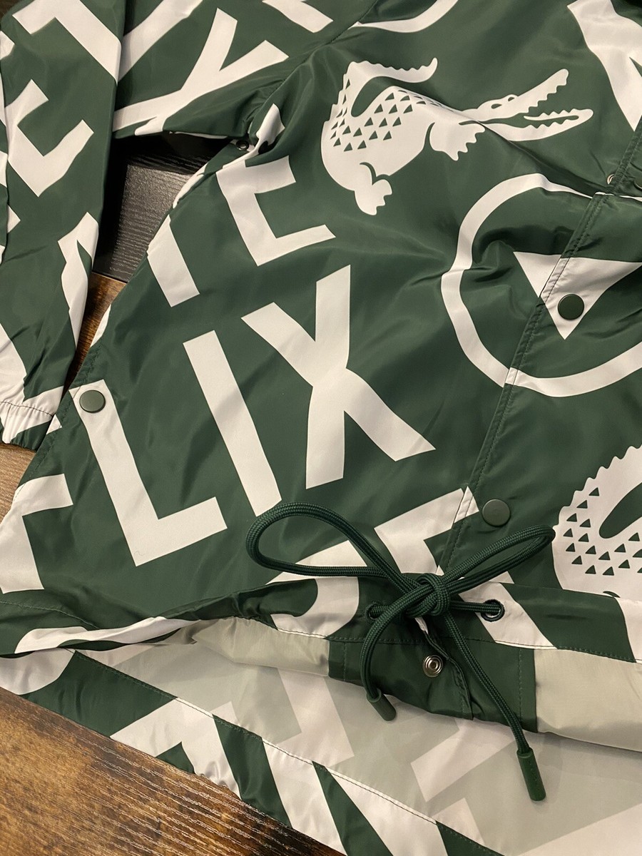 LACOSTE X NETFLIX Printed POLO Jacket Unisex Green & White LACOSTE X NETFLIX Printed POLO Jacket Unisex Green & White