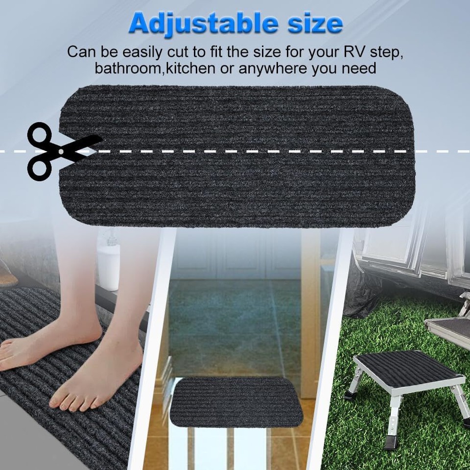 RV Steps Covers Rugs 4 Pack, 19.5 x 7.5 Inch Wide RV Camper Step Stair ...