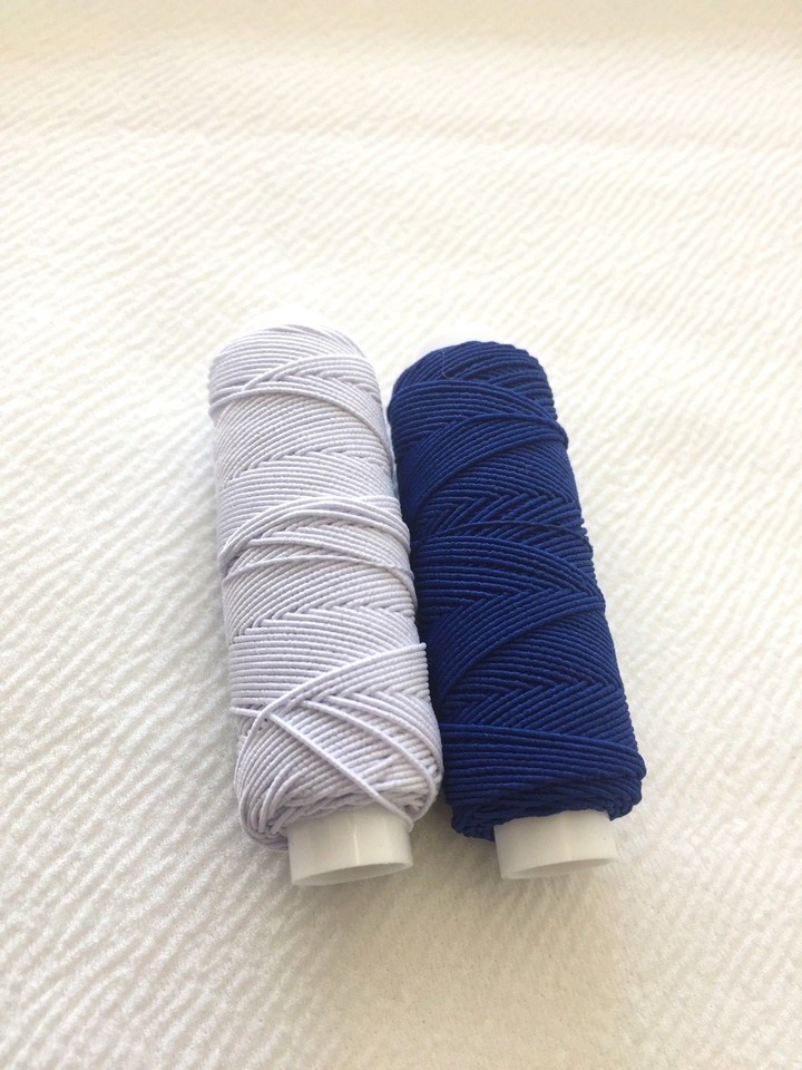 SHIRRING SHEARING ELASTIC THREAD 20 METRE SPOOLS PACK OF 2 REELS SEWING ...