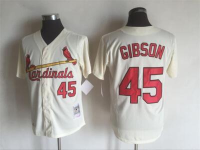 #45 Bob Gibson Jersey Old Classic Style Cream Shirts Uniform | eBay
