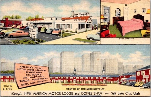 Postcard New American Motor Lodge Motel & Coffee Shop Salt Lake City ...