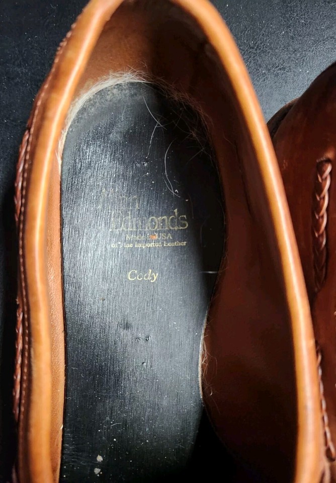 Mens Loafers Allen Edmonds Cody 8.5 D Brown Leather Tassel Slip On ...