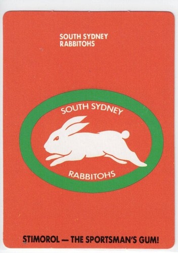 1989 SCANLENS Rugby League - #71 LOGO EMBLEM - SOUTH SYDNEY RABBITOHS ...