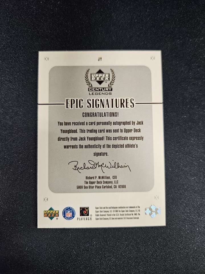 1999 Jack Youngblood UD Epic Signatures Auto Rams HOF | eBay