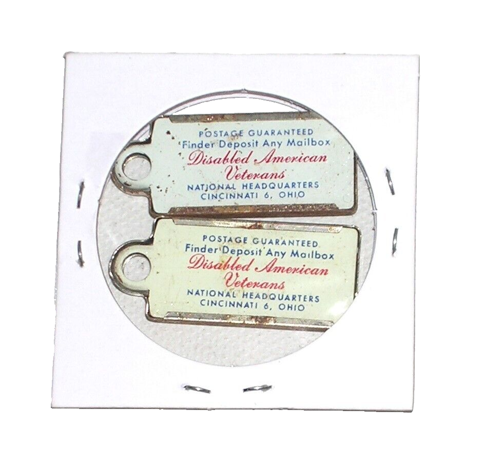 Vintage 1951 Pair DAV License Plate Key Tags WASHINGTON B 4 813 | eBay
