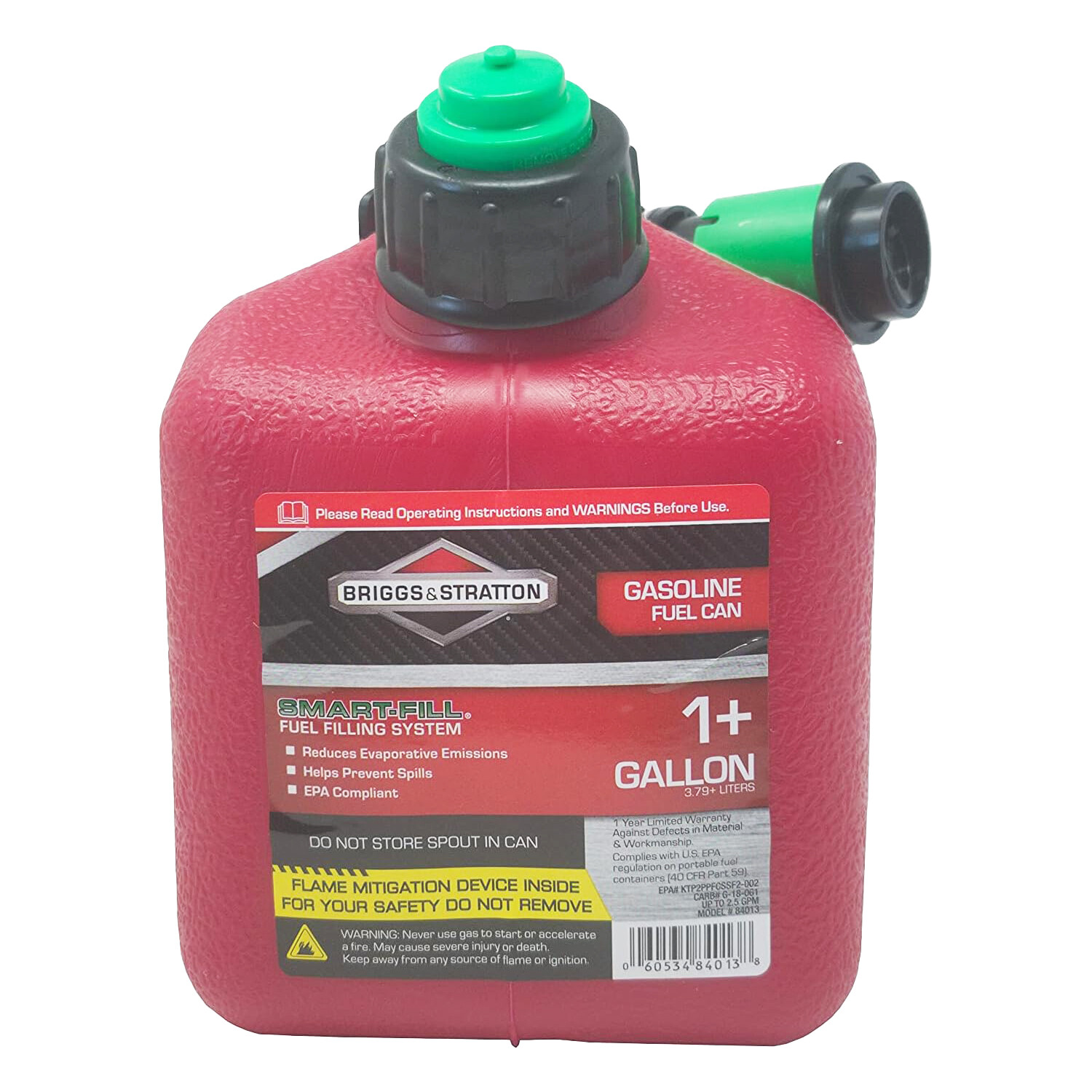 Briggs & Stratton Gas Can, 1+ Gallon Red Gas Can with Smart Fill Gas Can Spout. | eBay