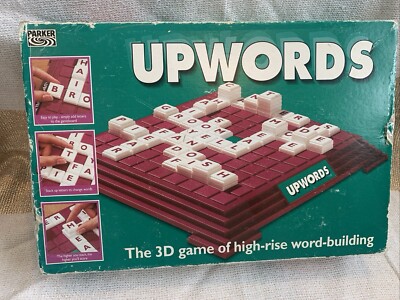 UpWords 3D Word Stack Board Game Milton Bradley 1996 Vintage Complete ...