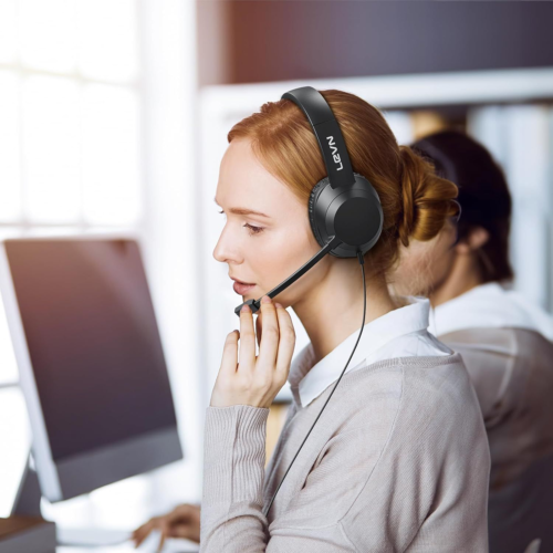 LEVN Headset with Mic, USB Microphone for PC, Headphones Black | eBay