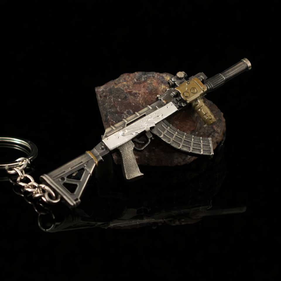 Resident Evil 8 Mini Gun Keychain Metal AK V61 M1897 Revolver Key Ring ...