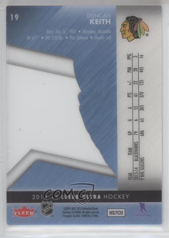 2014-15 Fleer Ultra eX Duncan Keith #19 HOF | eBay