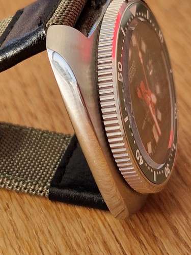 Seiko automatic divers watch. Modded Willard 6105 turtle case Mod Green ...