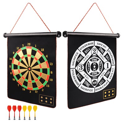 Magnetic Baseball/Dart Board Game with 6 Magnetic Darts Set for Indoor ...