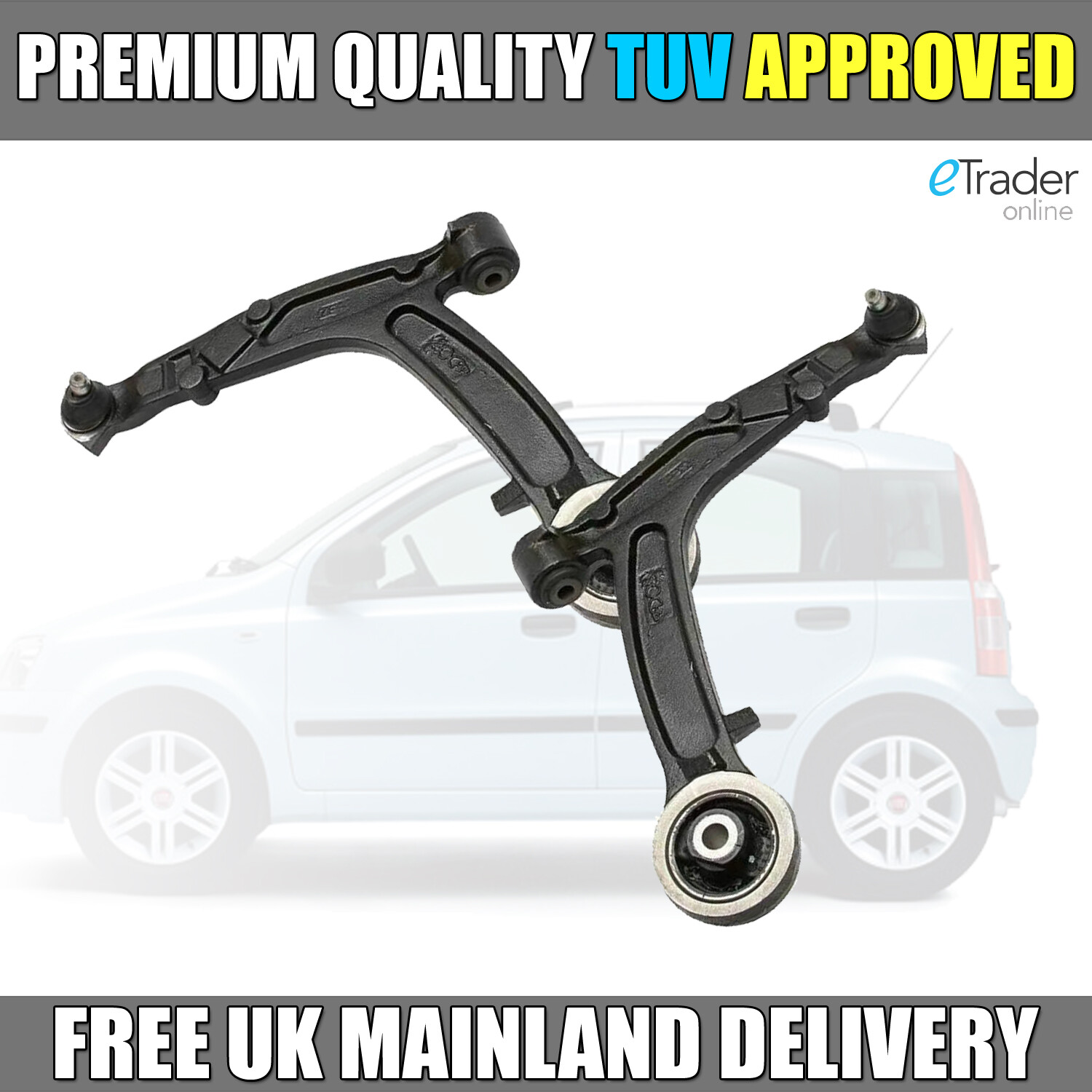 Fiat Panda Front Lower Wishbones Suspension Arms 2003-2012 Wishbone x2 ...