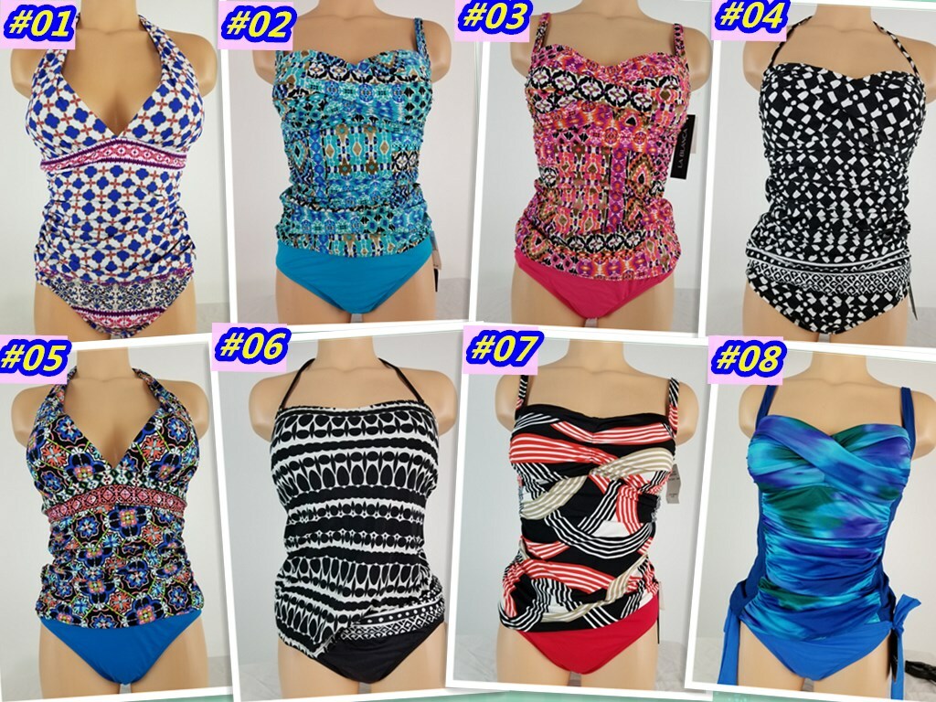 La Blanca Womens Swimwear 2 Pc Tankini Top Bikini Bottom Swimsuits