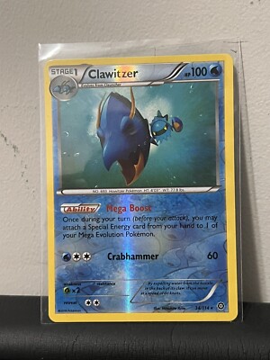 Pokemon Card Clawitzer 34/114 - XY Steam Siege 2016 Rare Reverse Holo ...