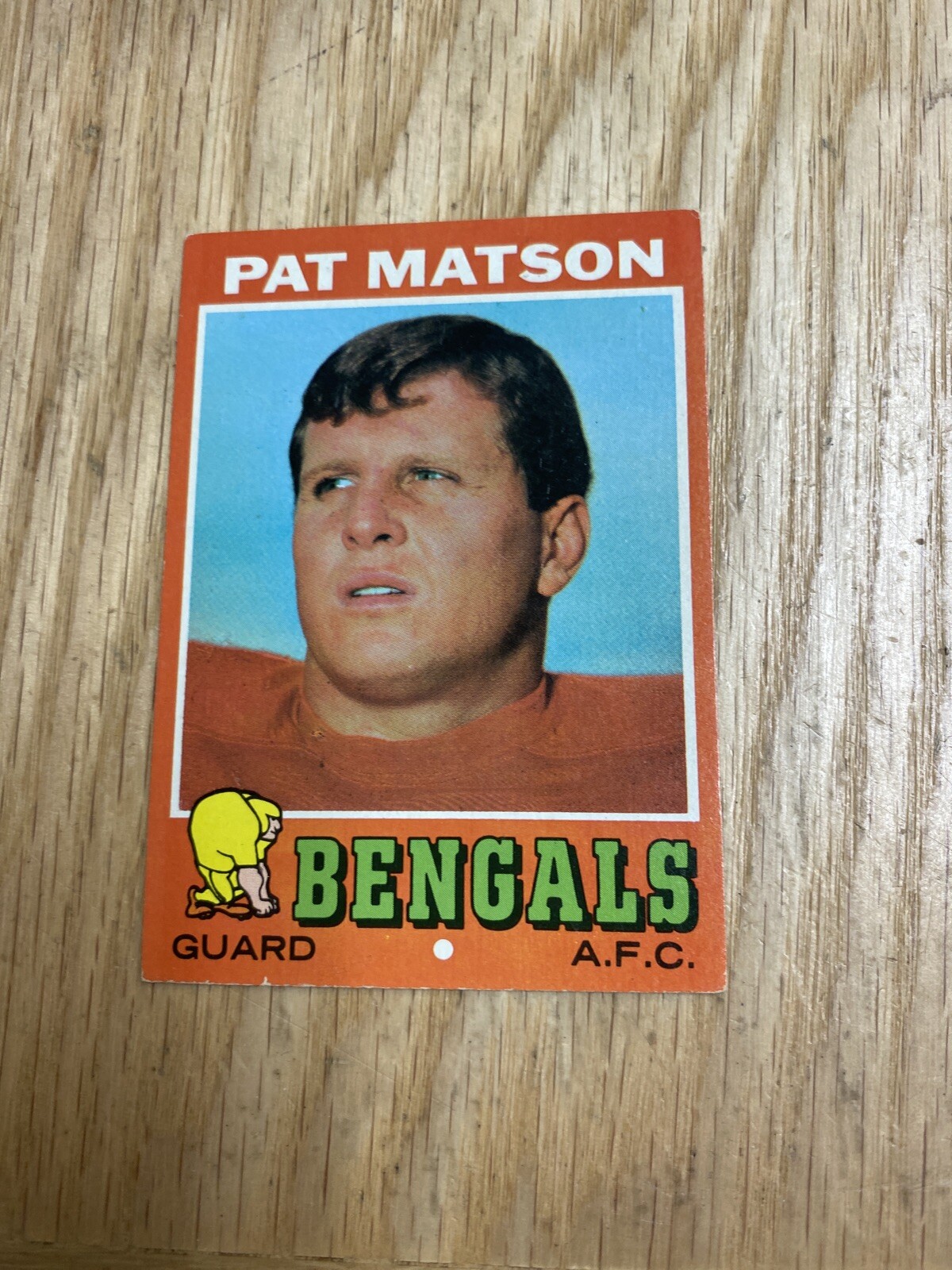 1971 Topps Football Pat Matson Bengals Card #72 | eBay