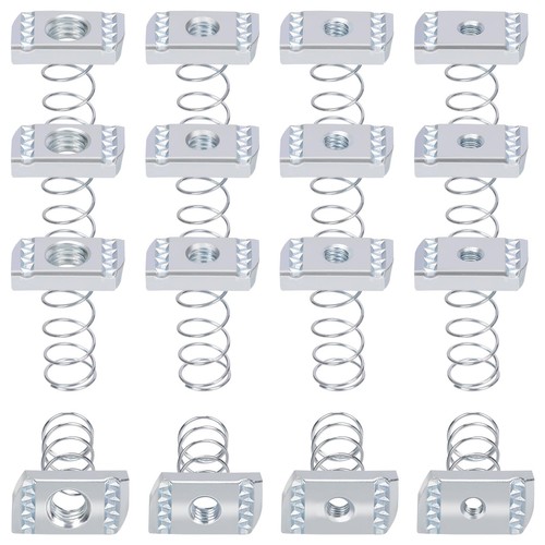 16pcs 4 Sizes Strut Channel Nuts with Standard Spring Kit, Thread 1/4in ...