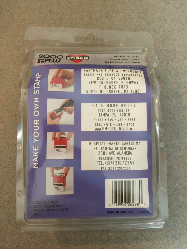 Cosco 2000 Plus Custom Address Stamp Kit 6 Lines 725 Characters Handle ...