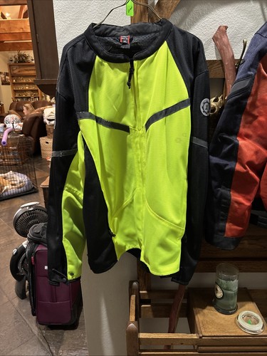 FirstGear Motorcycle Jacket Men's Size 2XLT Yellow Padded Mesh ...