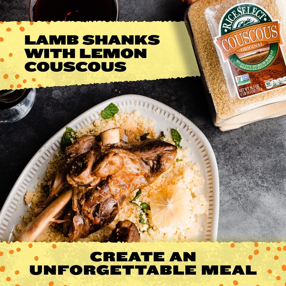 Couscous, Moroccan-Style Wheat Couscous Pasta, Non-GMO, 26.5-Ounce Jar ...