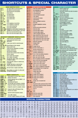 windows PC Computer keyboard & Special Character Chart Poster 24X36 ...