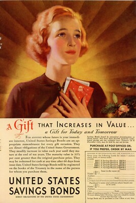 1936 United States Savings Bonds Vintage Ad Christmas Gift Xmas ...