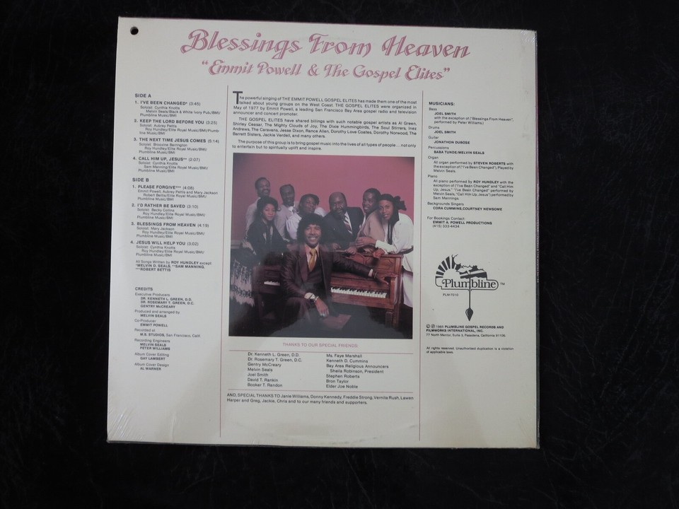 EMMIT POWELL & GOSPEL ELITES, Blessings From Heaven USA New Sealed LP ...
