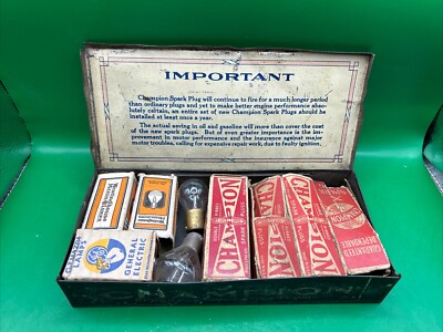 4 ORIGINAL NOS Champion X Model T Ford Vintage Antique Spark Plugs ...