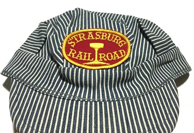 Vintage Railroad Engineer Hat Hickory Stripe Denim Strasburg Railroad ...