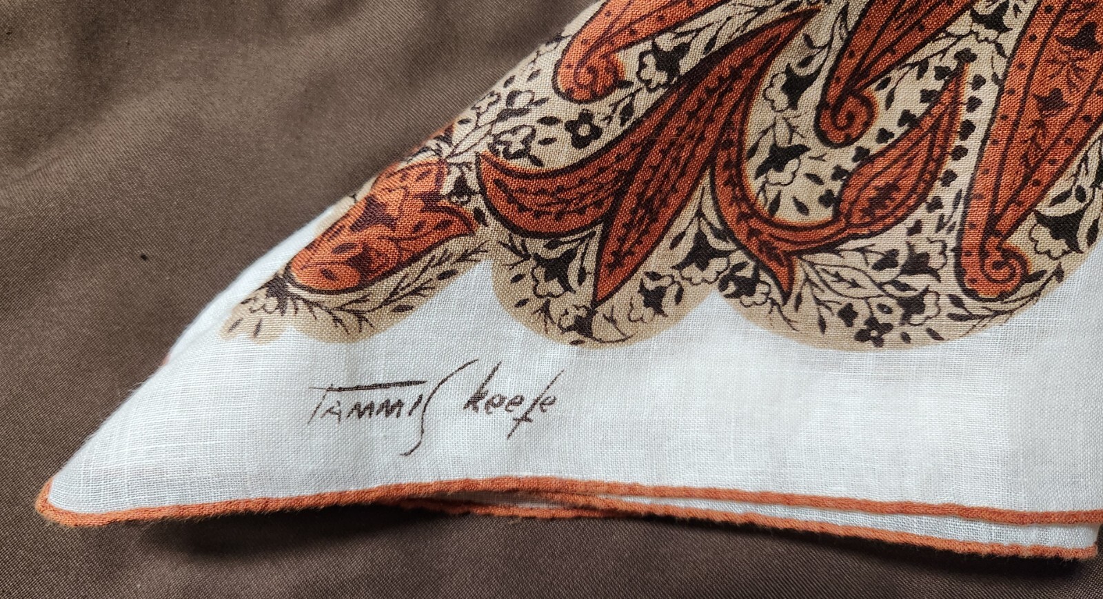 Tammis Keefe Hanky Handkerchief Hankie Vintage Designer Persian Pickle ...