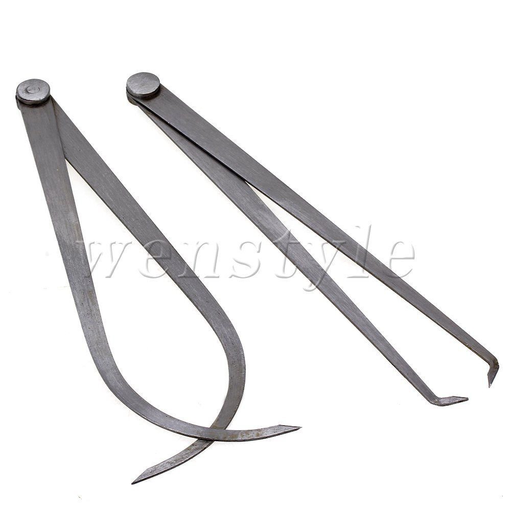 1 Pair Steel Inside Outside Calipers 250mm Length Measuring Measurement ...