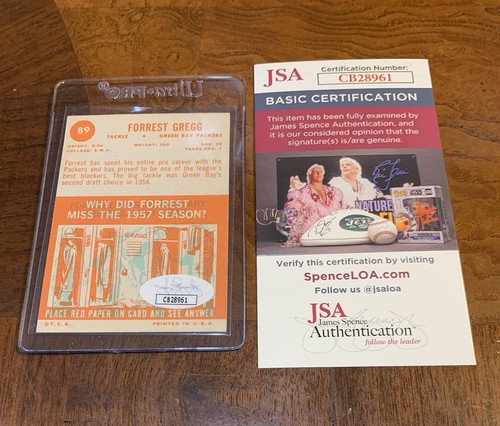 1963 Topps Forrest Gregg #89 Green Bay Packers Auto Signed Card JSA | eBay