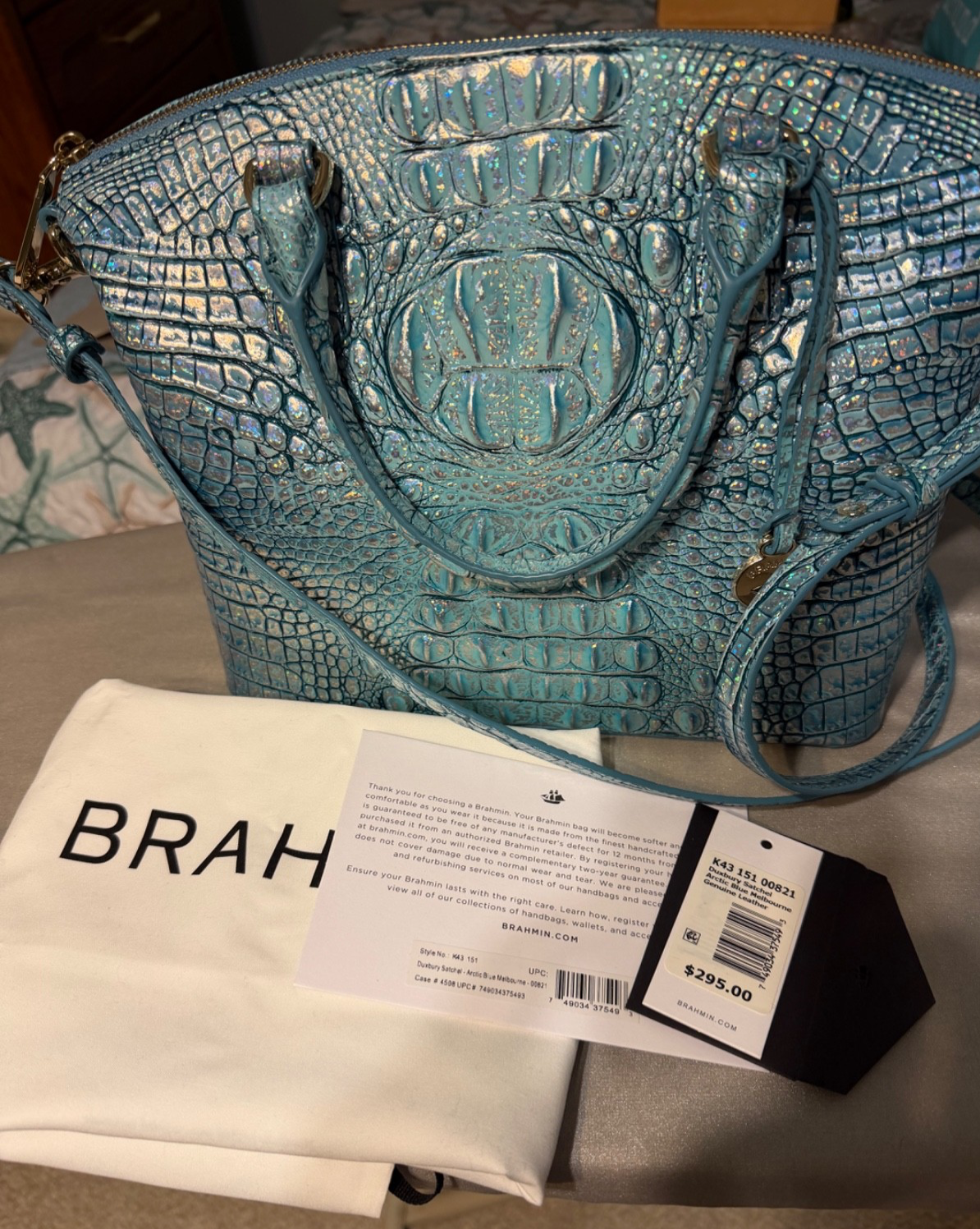 Brahmin Duxbury Satchel Crossbody Arctic Blue | eBay