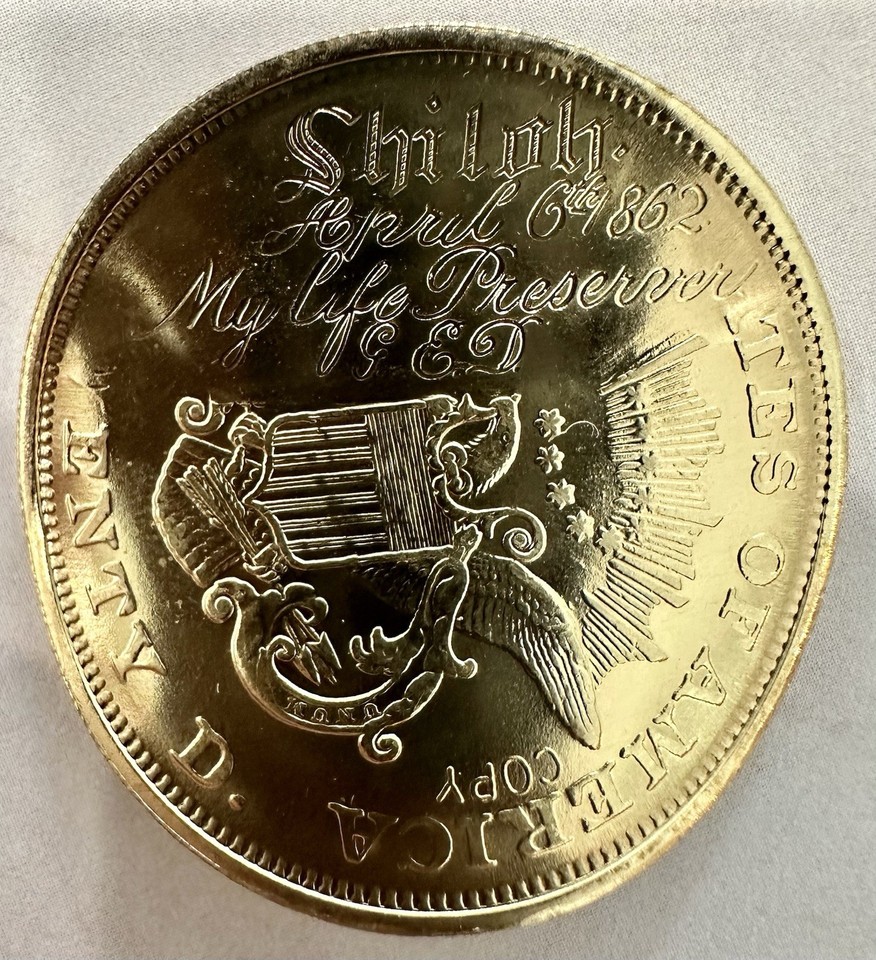 Lt. Dixon’s Gold Coin Replica – Civil War Shiloh Hunley Souvenir on ...