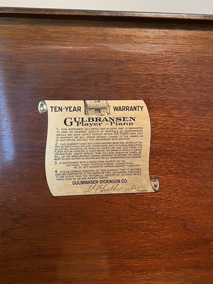 1920 Gulbransen upright player pianos for sale | eBay