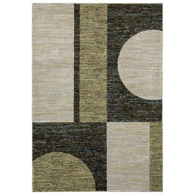 Gold Geometric Vintage Curved Angular Area Rug STR05 - Aprx 8' 6" x 11 ...