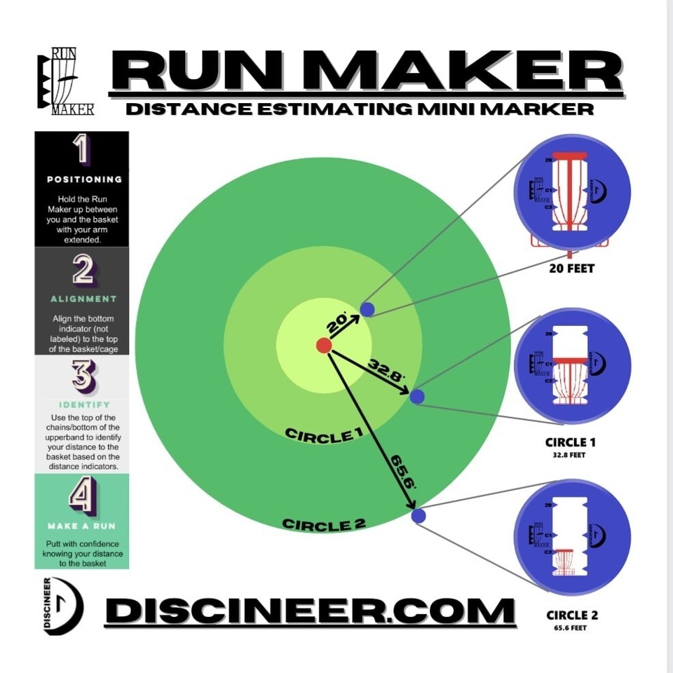 Discineer Run Maker Mini Marker - Disc Golf Accessory | eBay