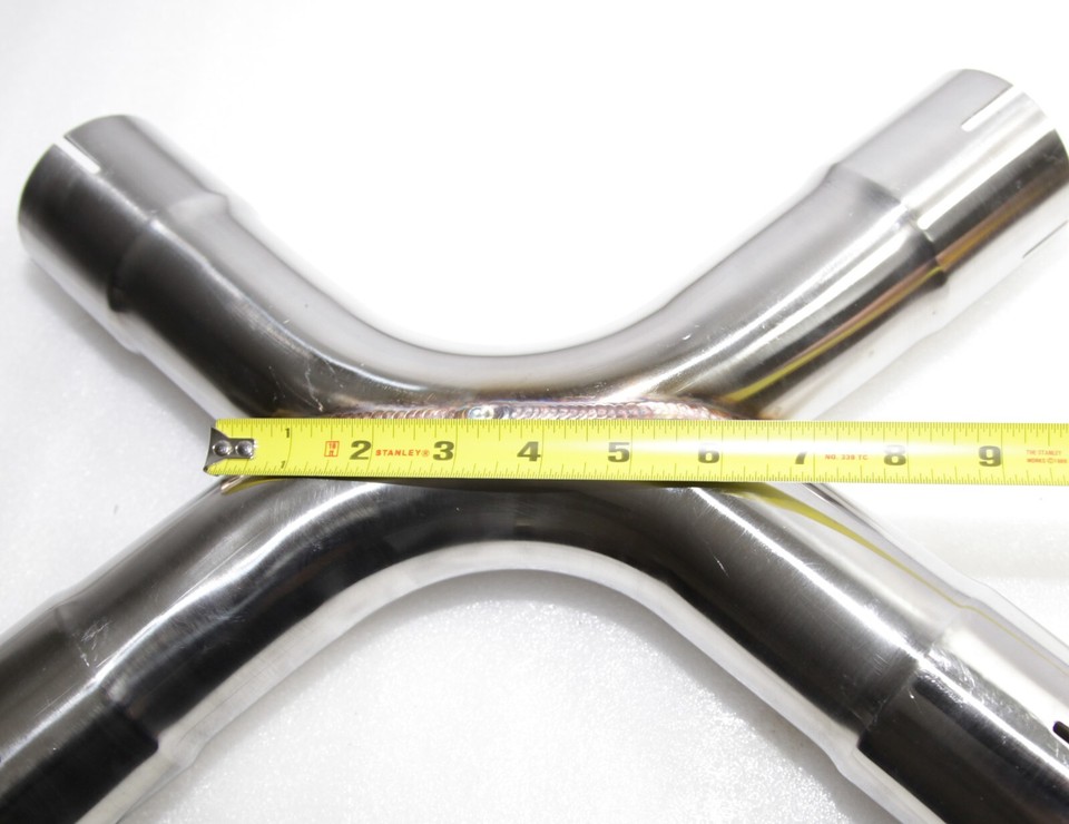 2.5"ID Universal SS Dual Exhaust X-Terminator X-Pipe Mandrel-bent Cross ...