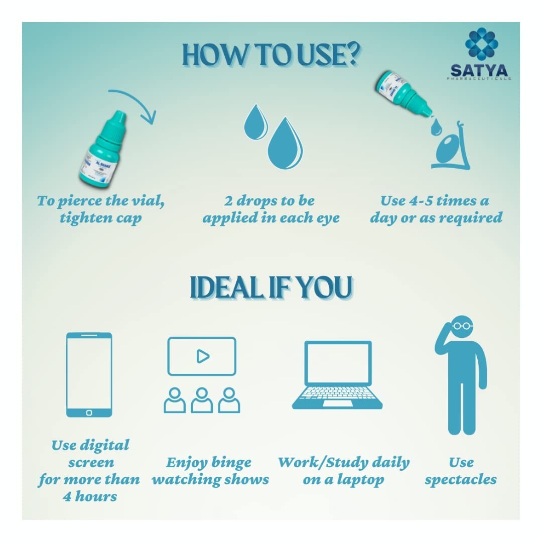 4 x AL SHAMS Eye Drops Herbal Ayurvedic Improves Eyesight General Eye ...