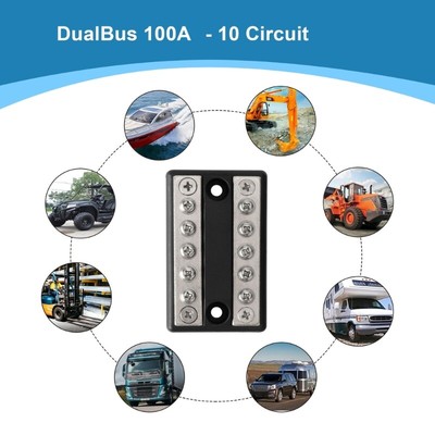 100A 48V Positive Negative Bus Bar Terminals Power Distribution Block ...