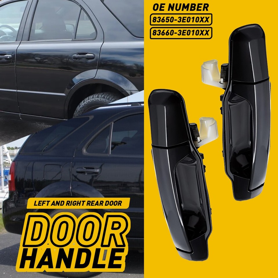 Exterior Outside Door Handle Rear Driver & Passenger Pair for 03-09 Kia ...