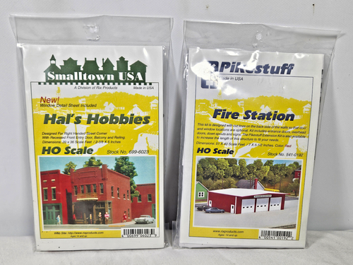 Hal's Hobbies & Fire Station HO Scale Kit Lot Train Layout Diorama ...
