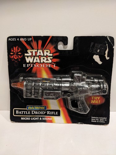 Vintage Star Wars Episode 1 Electronic Battle Droid Rifle with Light ...