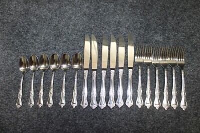 Oneida Azalea Stainless Flatware Salad Forks Spoons Knives Floral ...