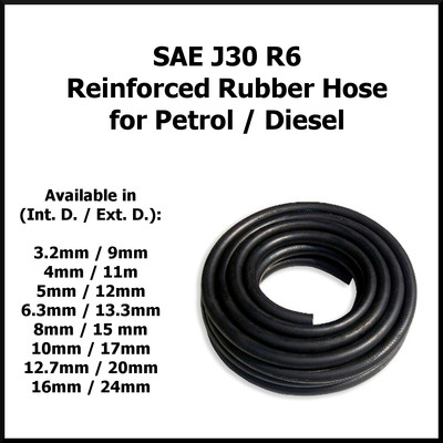 SAE J30 R6 Reinforced Rubber Hose Flexible Pipe Tube for Fuel Petrol ...
